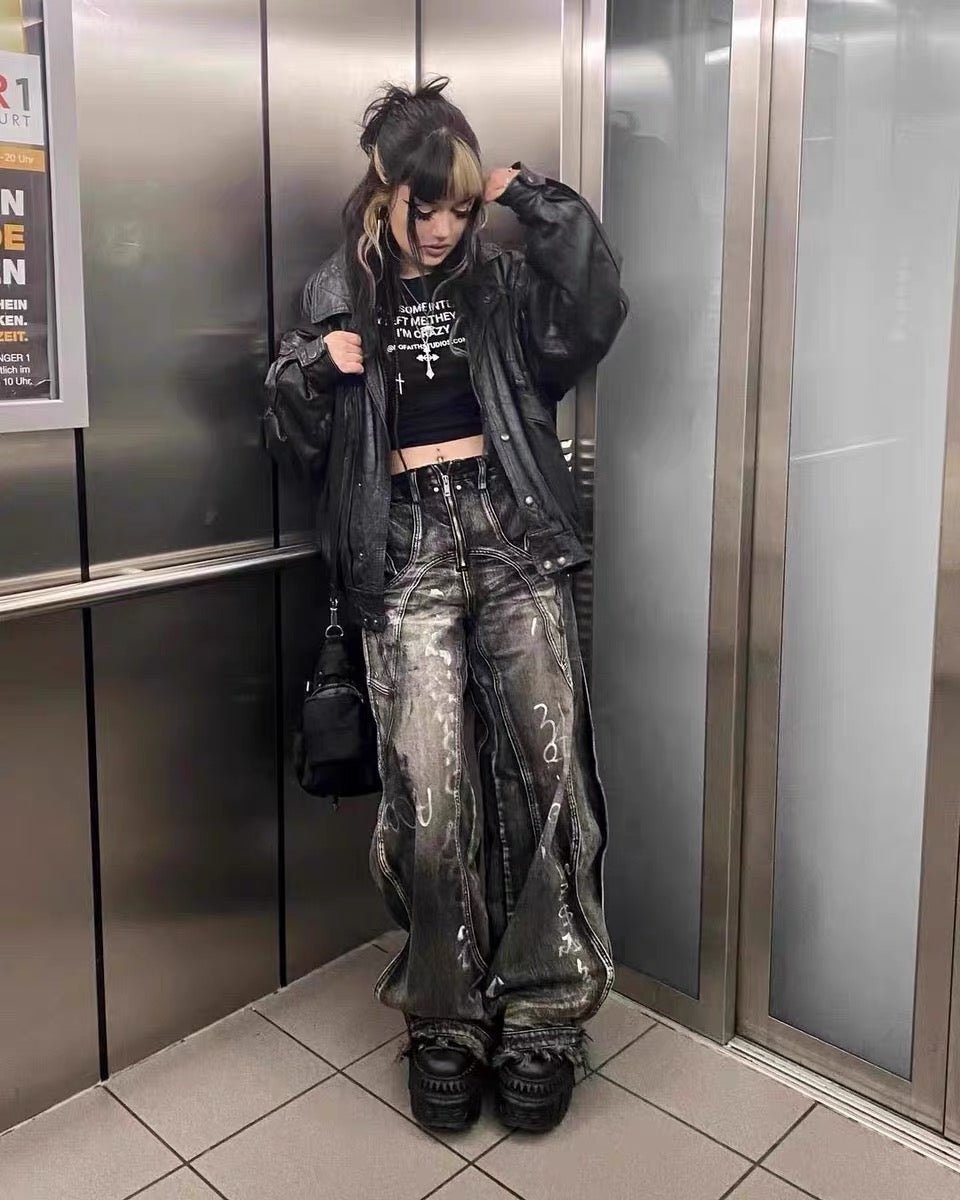 Shadow Graffiti Fade Oversized Pants – WEIRDPLANET