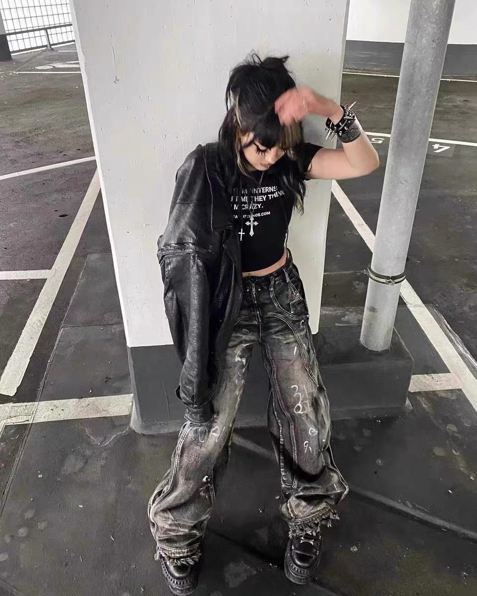 Shadow Graffiti Fade Oversized Pants – WEIRDPLANET